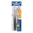 4th Utensil Reusable Silver Stainless Steel Straw Set - Walmart.com