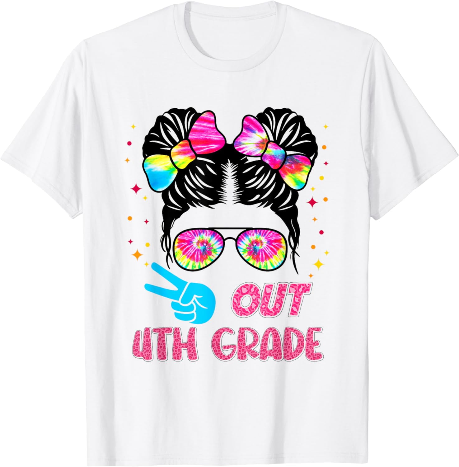 4th grade graduation shirt messy bun 4th grade end of school T-Shirt ...