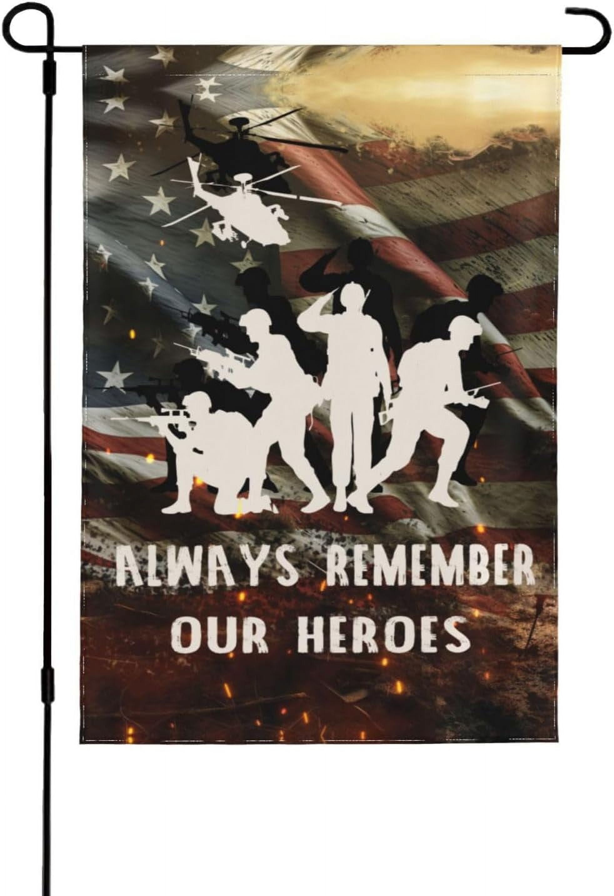 4th of july ALWAYS REMEMBER OUR HEROES Flag Decorations Memorial Day ...