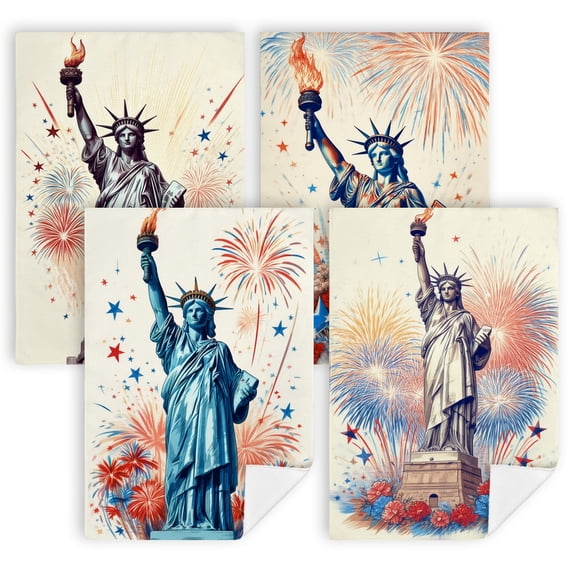4th of july bathroom hand towels A statue of liberty holding a torch ...