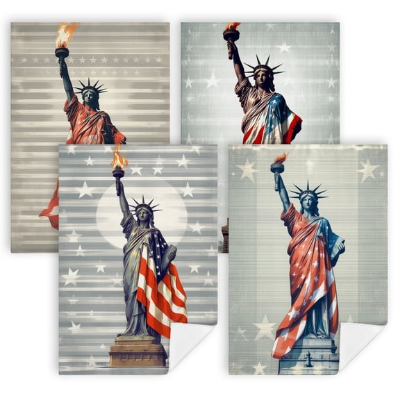 4th of july hand towel A statue of liberty holding a torch in front of ...