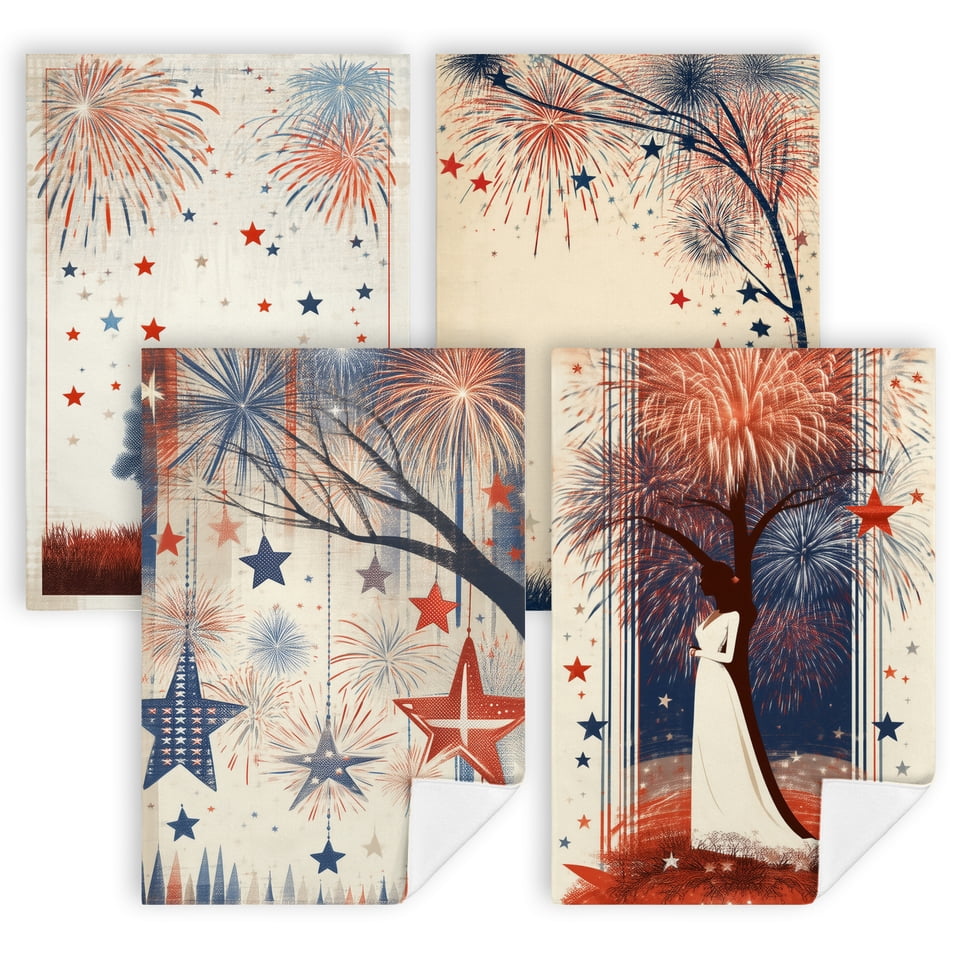 4th of july hand towels for kitchen A tree in the middle of a field ...