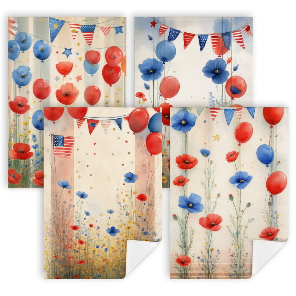 4th of july towels for kitchen A painting of red white and blue ...