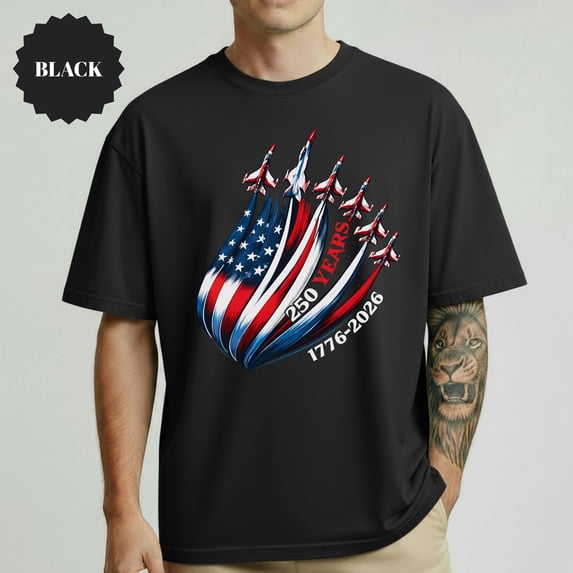 4th of July 2026 Patriotic Jet Shirt, USA 250 T-Shirt, USA 250th ...