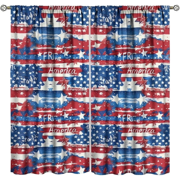 4th of July American Flag Blackout Curtains, USA United States Flag ...
