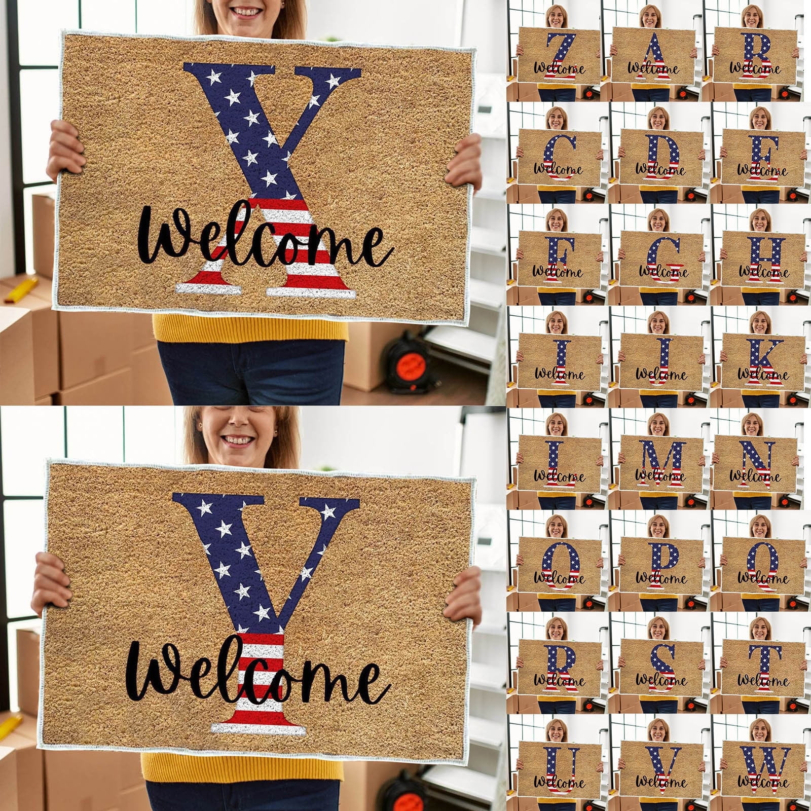 4th of July American Flag Door Mat Patriotic American Flag Door Mat ...