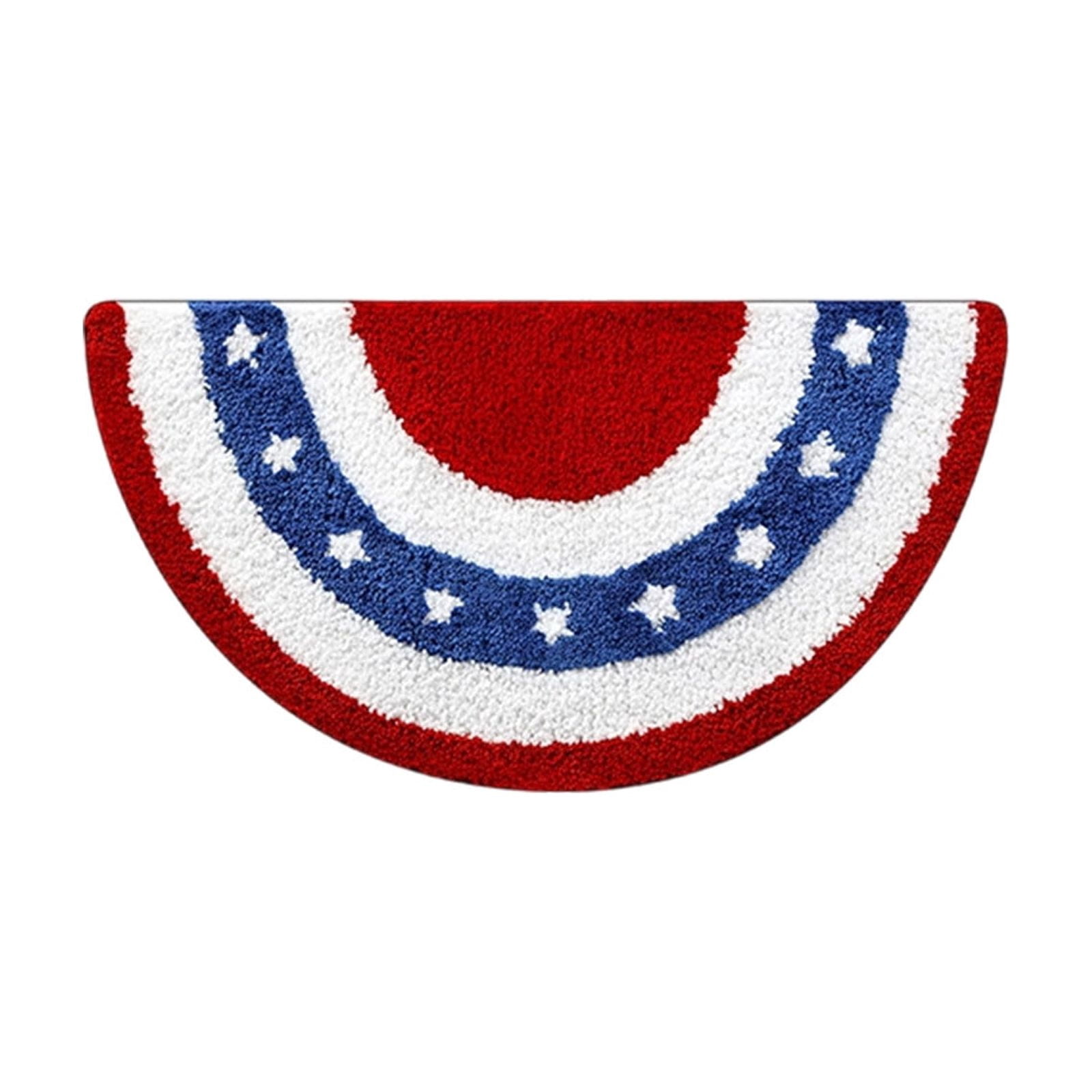 4th of July American Flag Plush Doormat, Patriotic Thickened Floor Rug ...