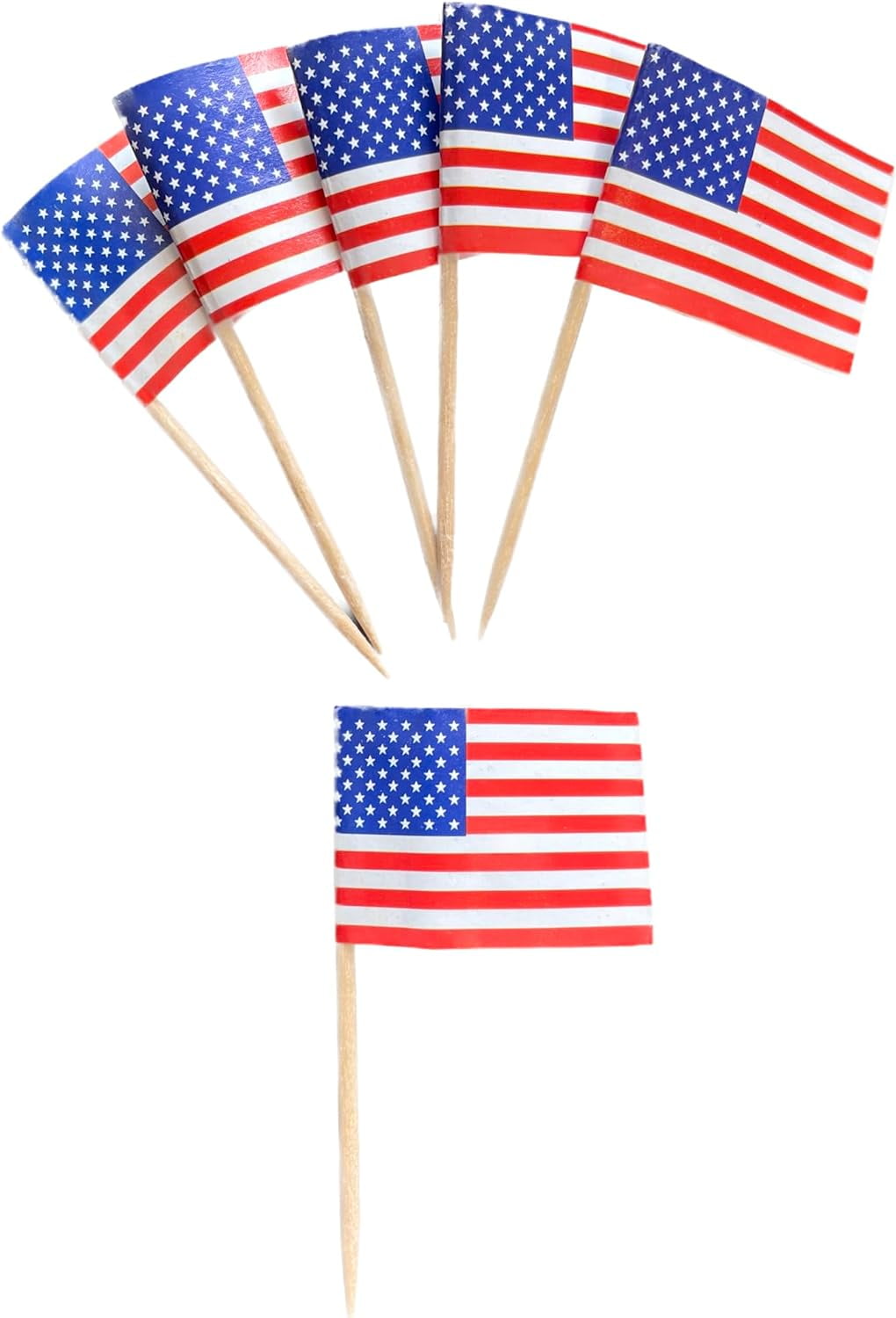 4th of July American Toothpick Flag Toppers Patriotic Cupcake Toppers ...