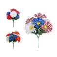 4th of July Artificial Flower Picks, Patriotic Red White Blue Faux ...