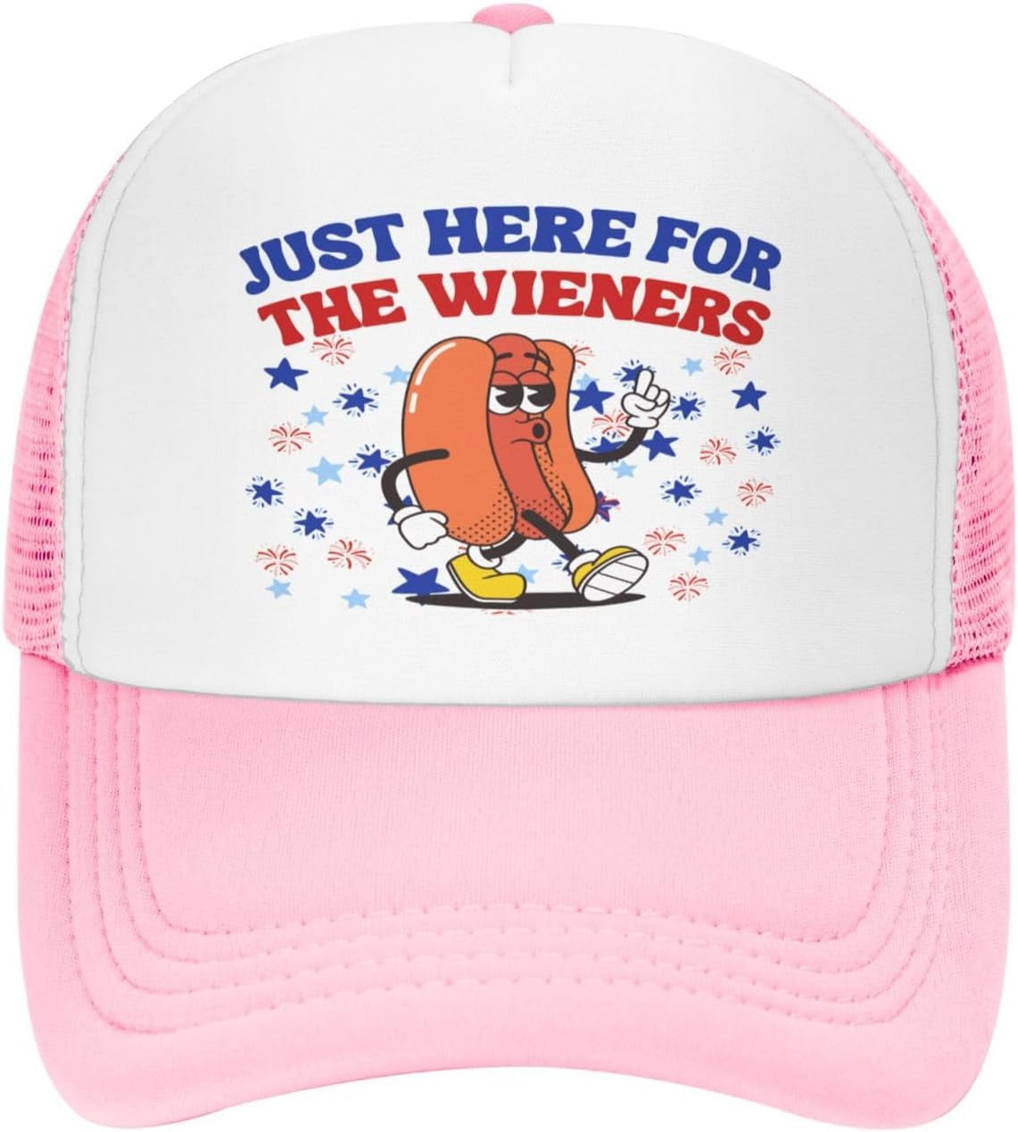 4th of July BBQ Cap – Just Here for the Wieners Hotdog Mesh Hat ...