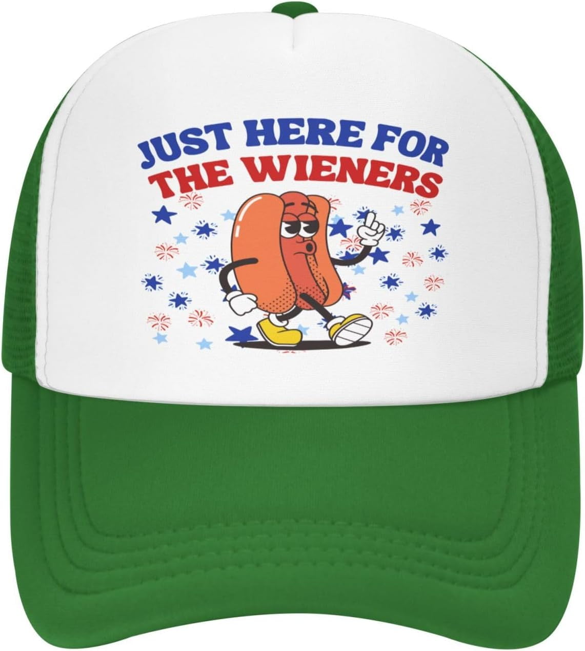 4th of July BBQ Cap – Just Here for the Wieners Hotdog Mesh Hat ...