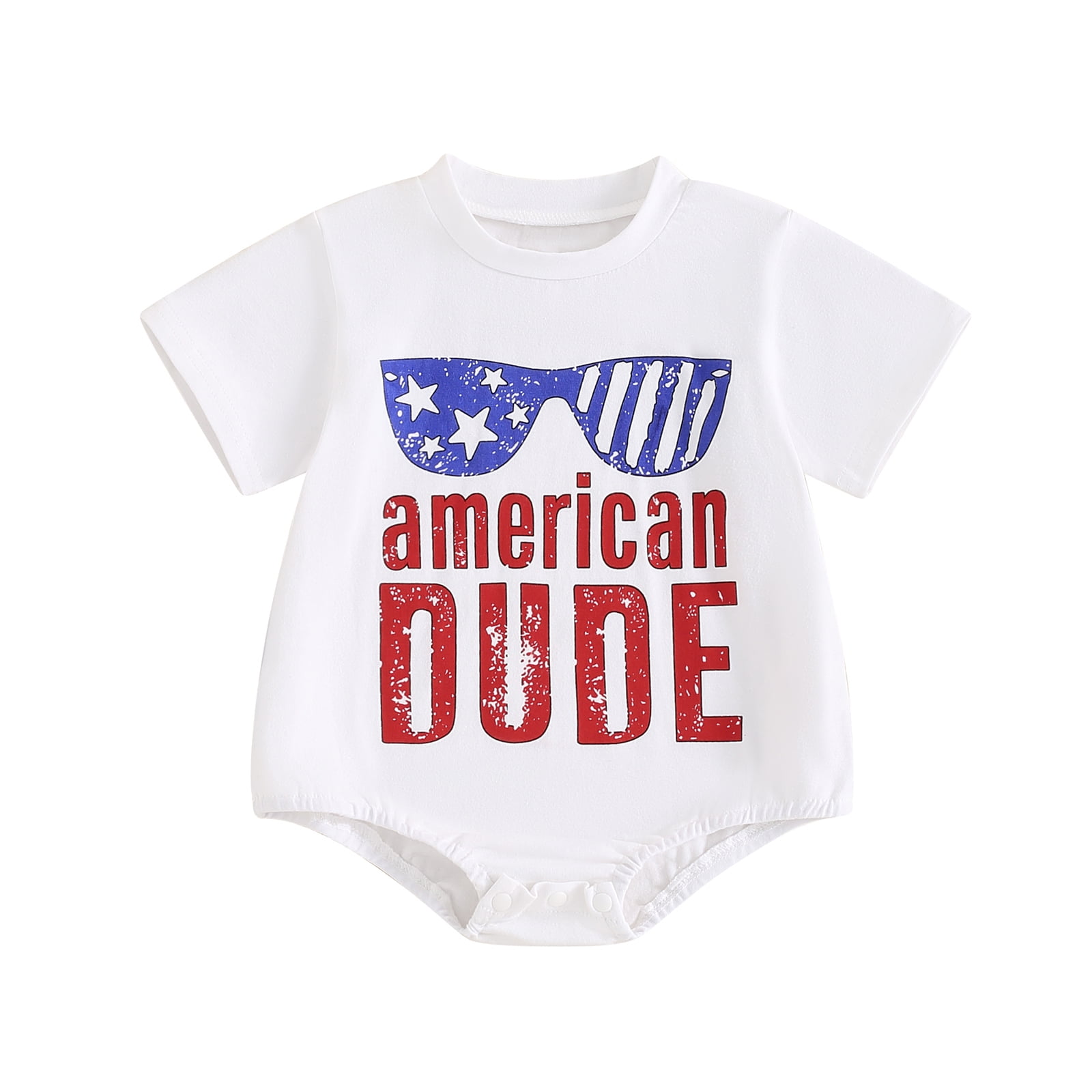 4th of July Baby Boy Girl Outfit Newborn Infant Bubble Romper Short Sleeve Fourth Of July ...