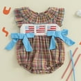 4th of July Baby Girl Outfits Newborn American Flag Romper Ruffle ...