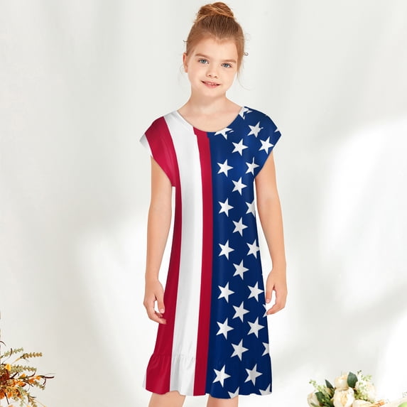 4th of July Baby Girl Outfits Stripe Dress Independence Day Outfits ...