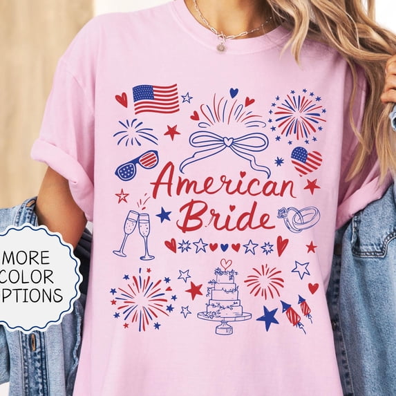 4th of July Bachelorette Party Shirts American Bride Shirt Patriotic ...
