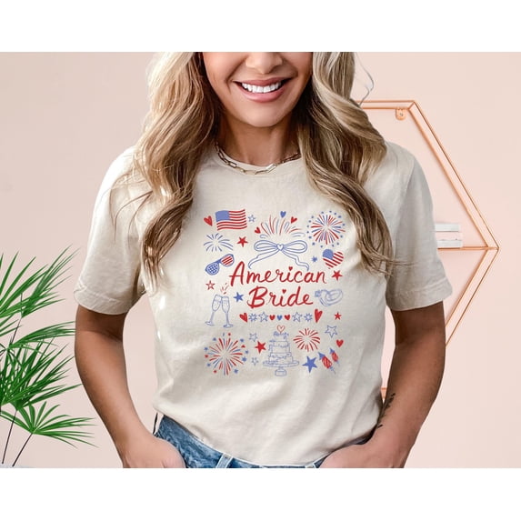 4th of July Bachelorette Party T-Shirt, American Bride T-Shirt ...
