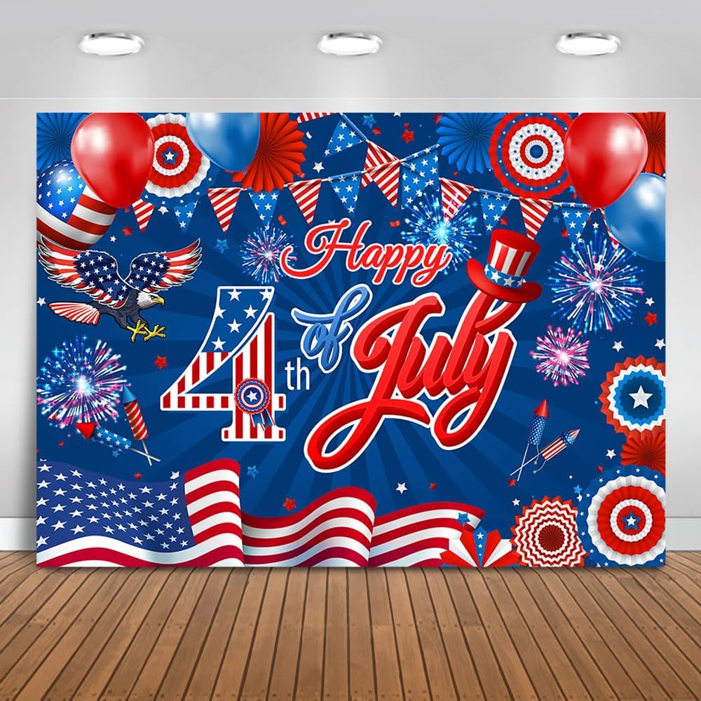 4th of July Backdrop Independence Day American Flag Background Happy ...