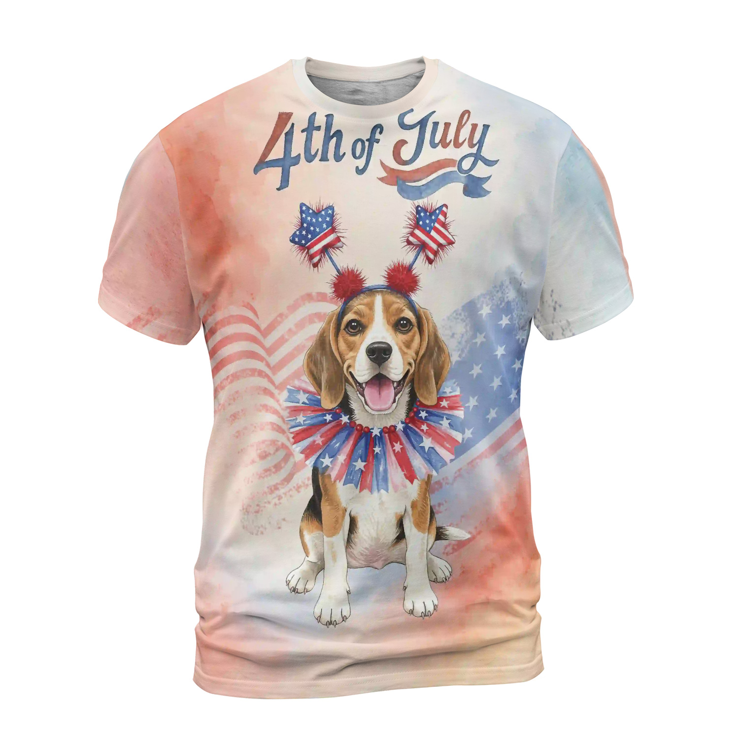 4th of July Beagle Celebrates Independence Day All Over Print 3D Shirt ...