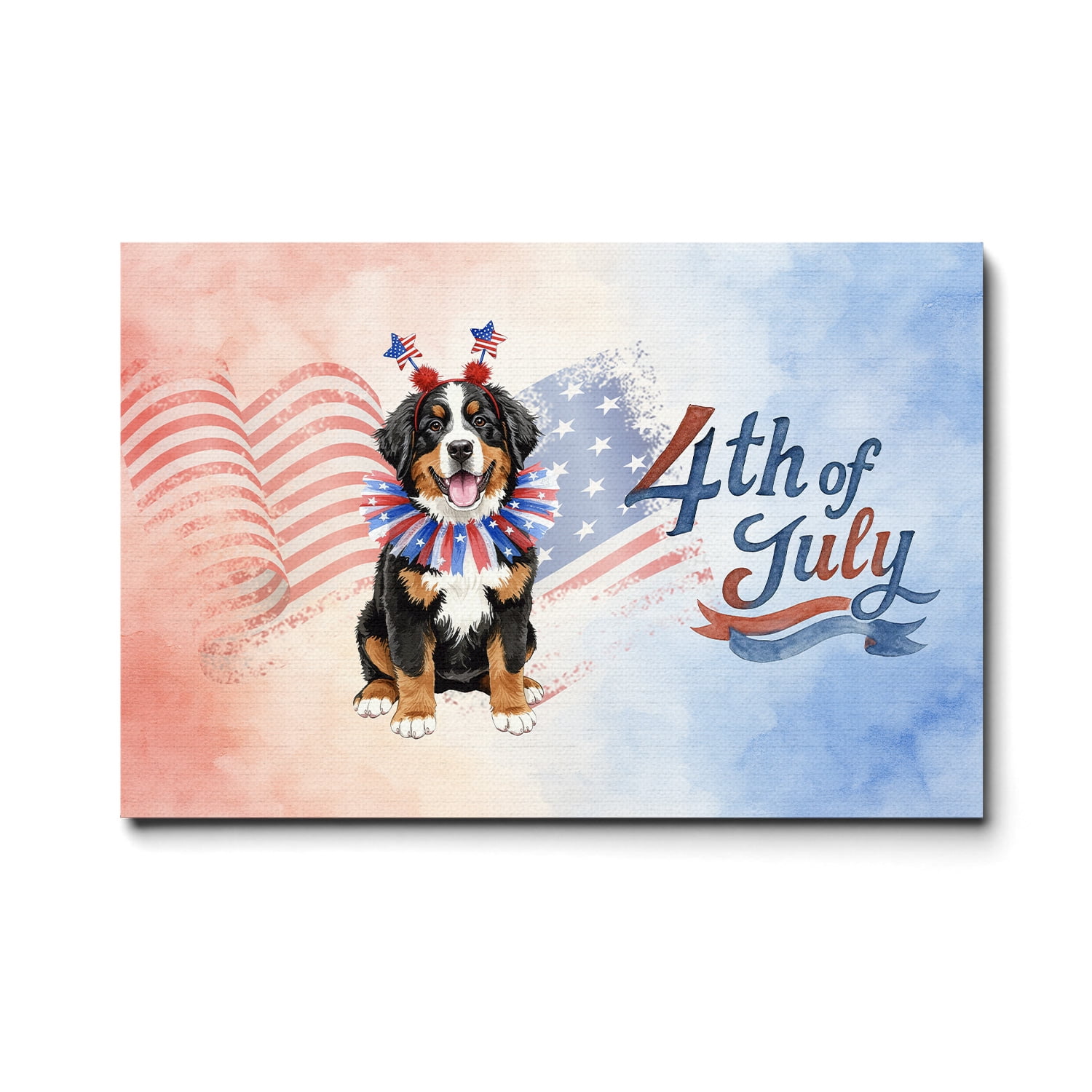 4th of July Bernese Mountain Dog Celebrates Independence Day Horizontal ...