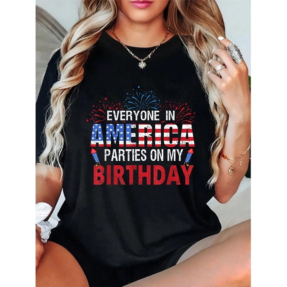 4th of July Birthday Gifts Funny Bday Born on 4th of July T-Shirt ...