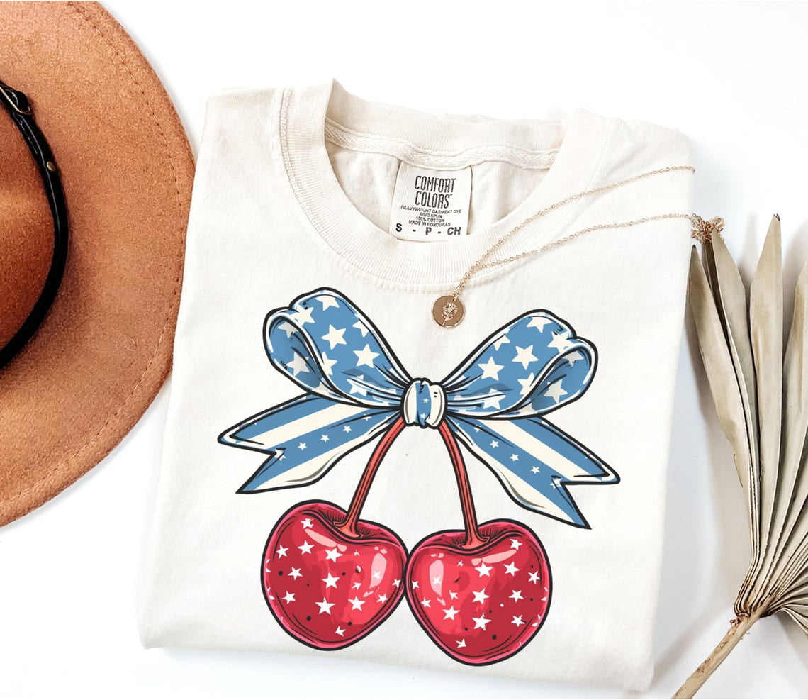 4Th Of July Bow Shirt, Coquette American Flag Tee, Usa Bow Shirt, 4Th ...