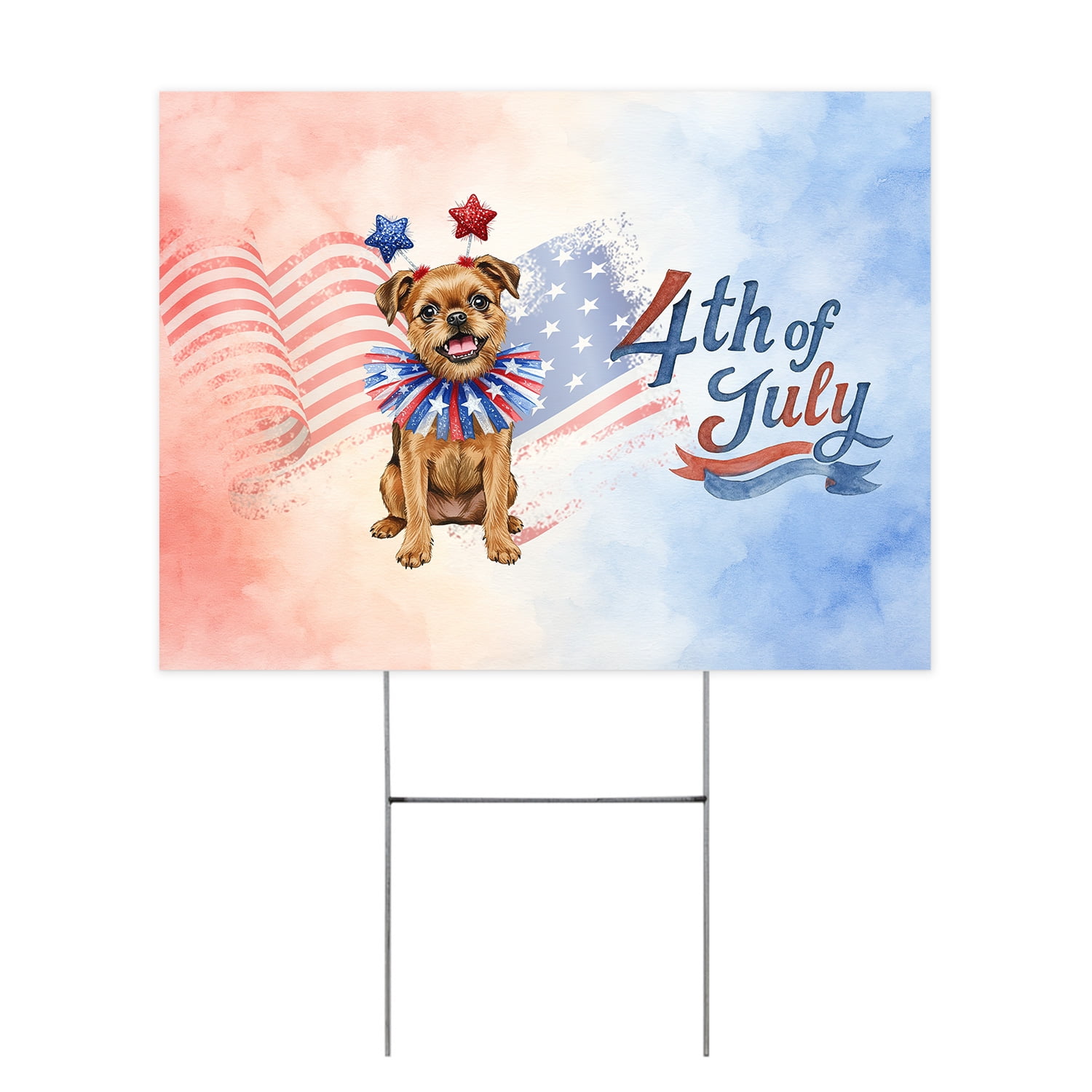 4th of July Brussels Griffon Celebrates Independence Day Yard Sign ...