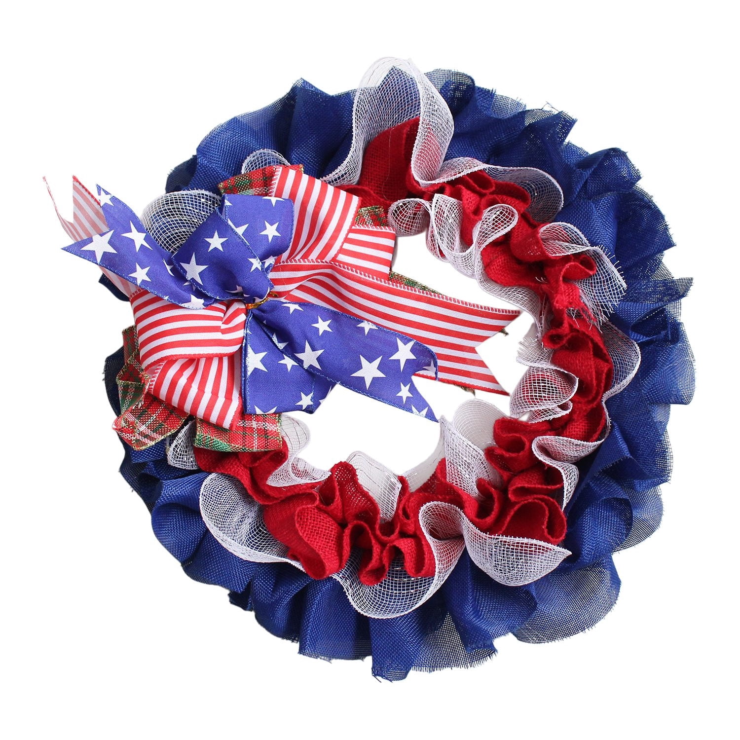 4th of July Burlap Wreath 18x18 in , 250th Anniversary Patriotic Red ...