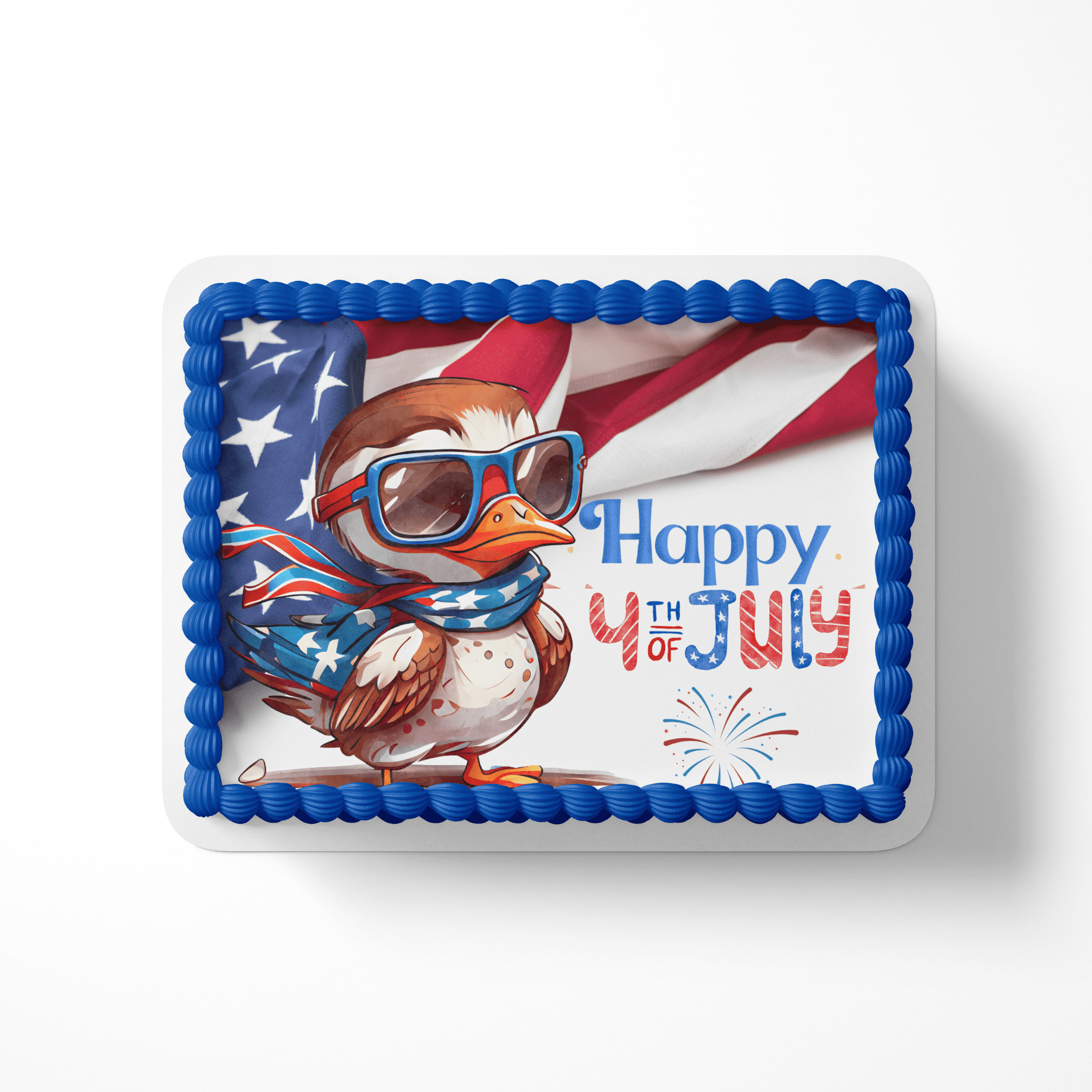 Patriotic Independence Day Edible Image Cake Topper for 4th of July 1/4 Sheet Cake Bakery ...