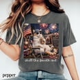 4th of July Cat America Shirt Kitty Iced Coffee Patriotic USA Tee Chill ...