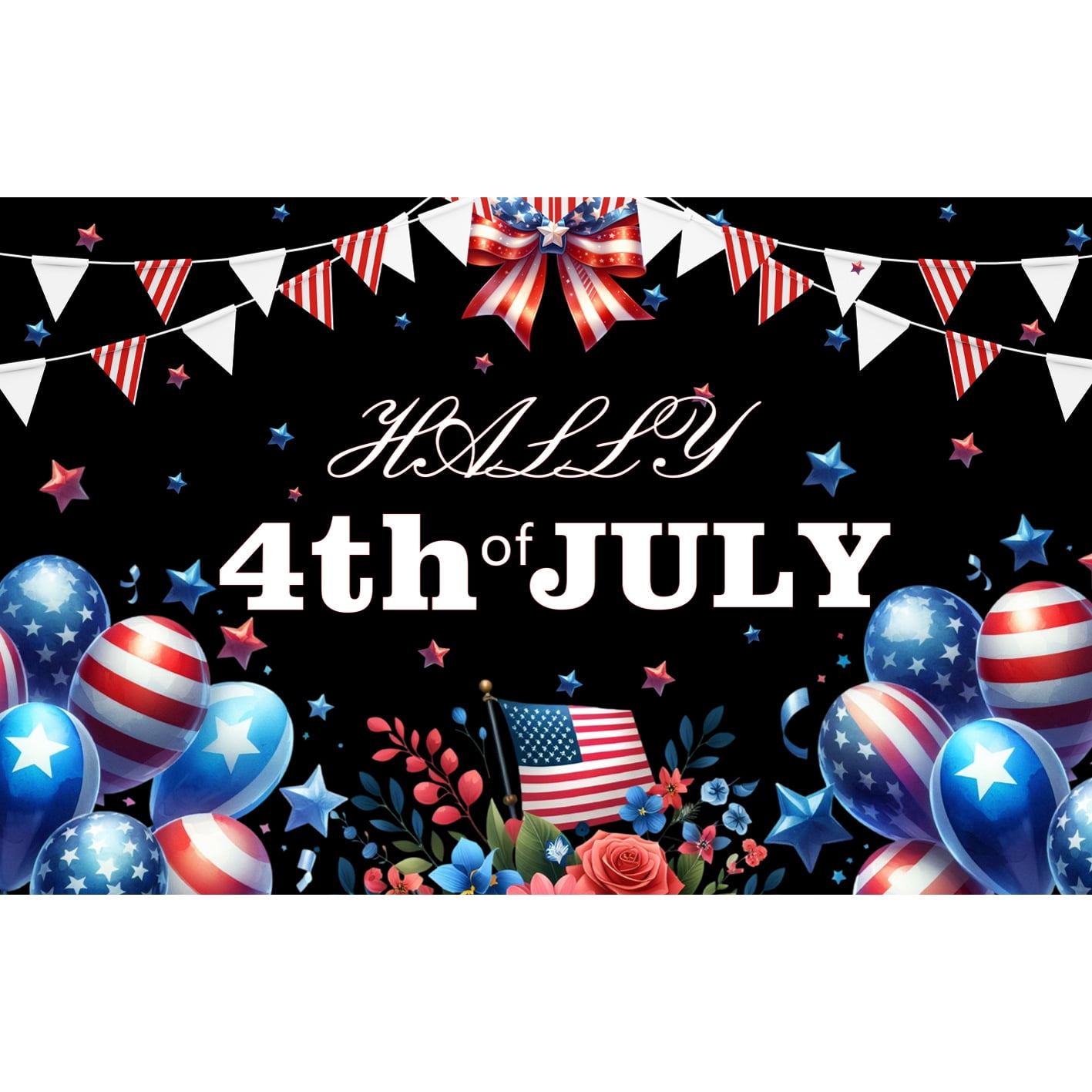 4th of July Celebration Banner – Patriotic Party Decor with American ...