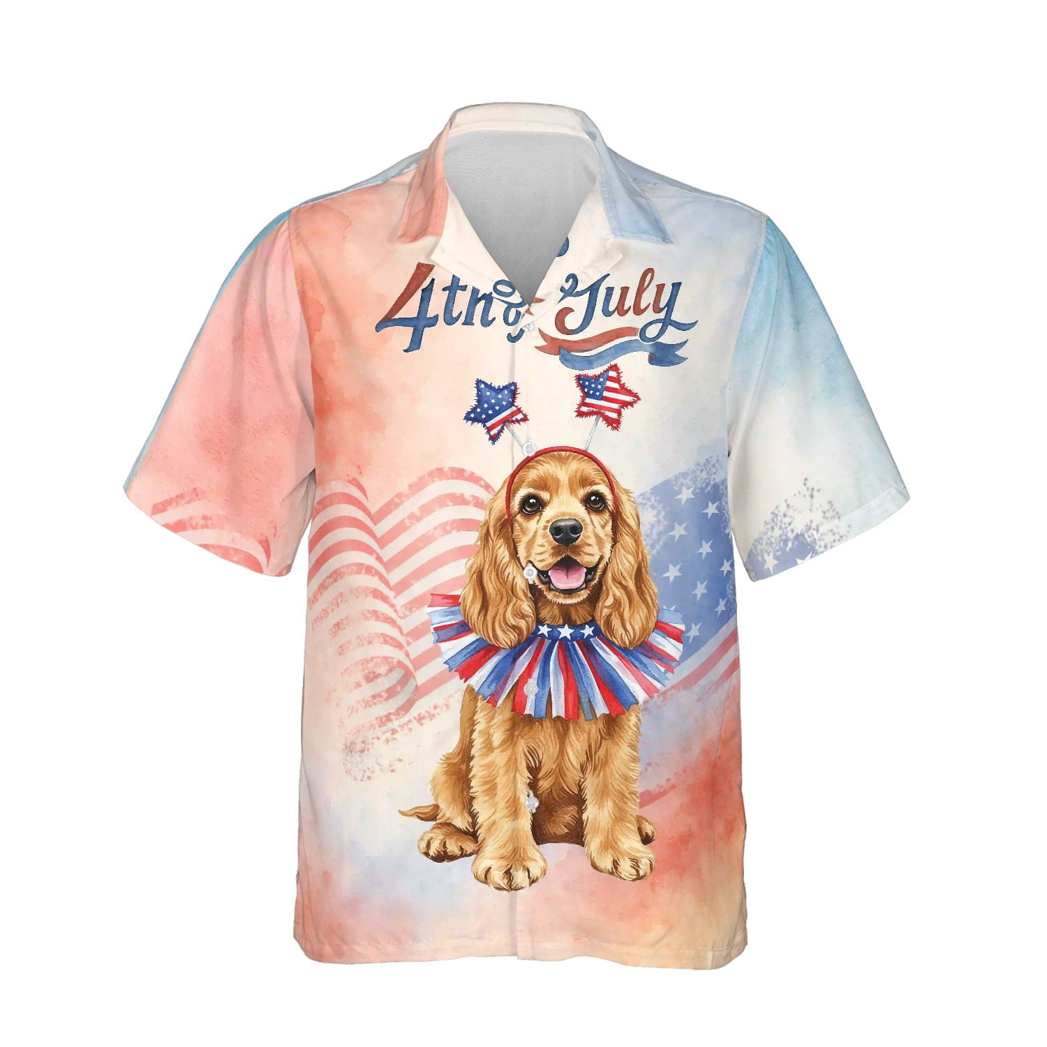 4th of July Cocker Spaniel Celebrates Independence Day Hawaiian Shirt ...