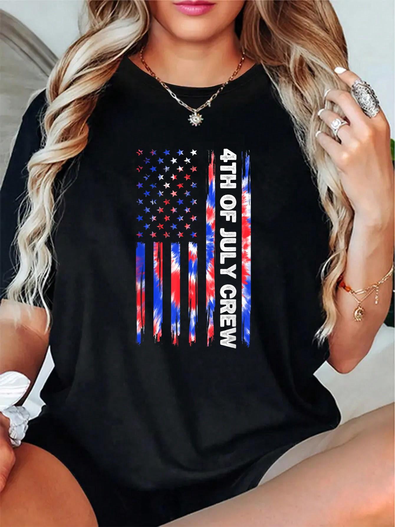 4th of July Crew Matching Family Tie Dye American USA Flag T-Shirt ...