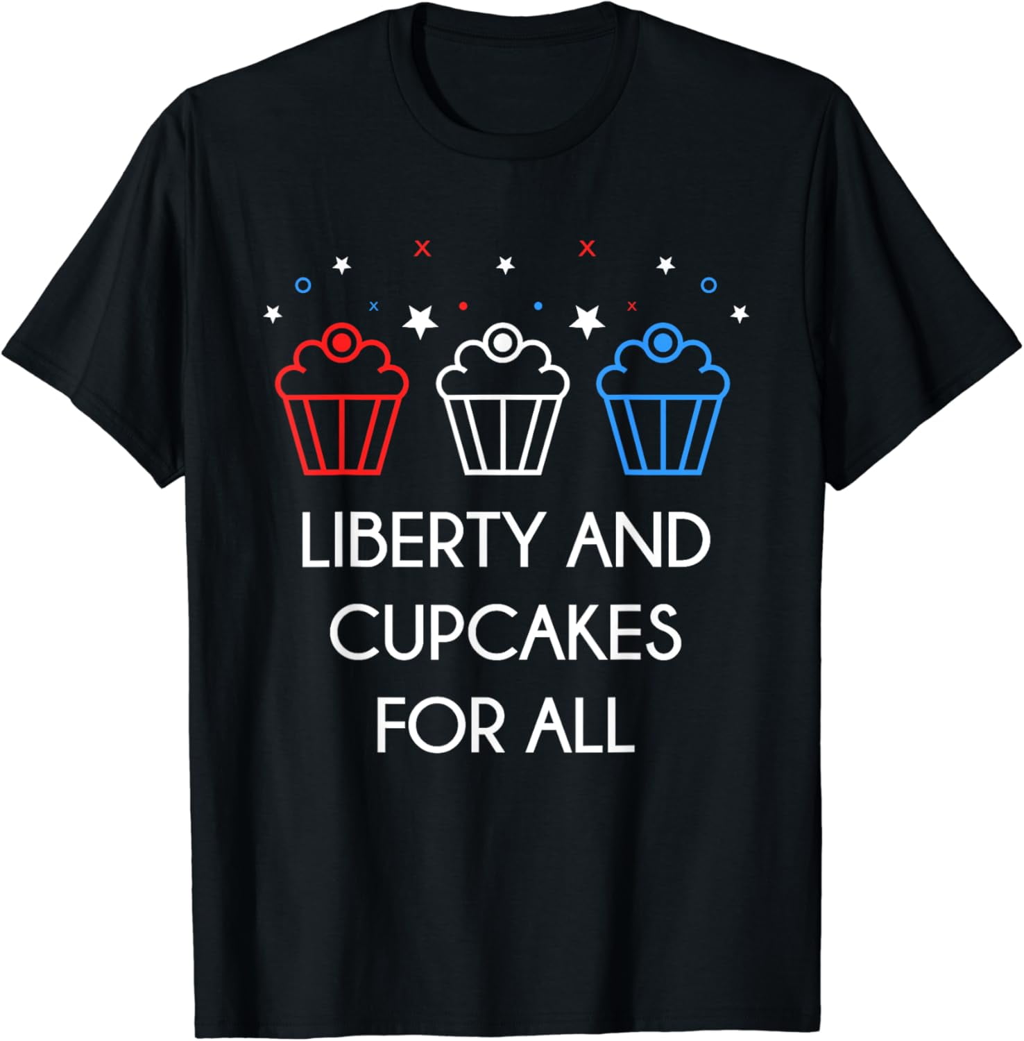 4th of July Cupcake Shirt Liberty & Cupcakes USA Gift T-Shirt - Walmart.com