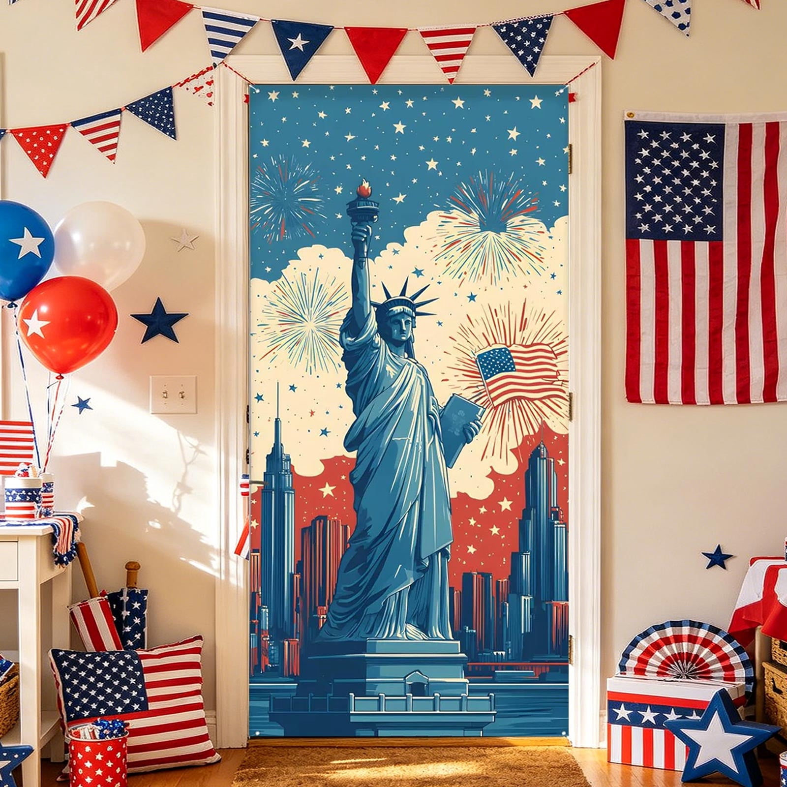 4th of July Decor, Independence Day Door Cover, Hanging Cloth ...