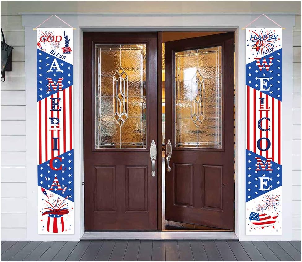4th of July Decor Patriotic Decorations Porch Sign Welcome Sign God ...