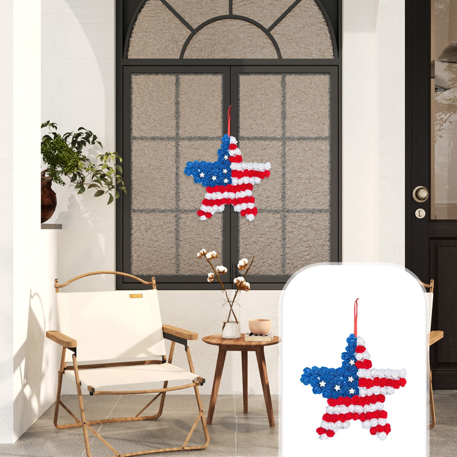 4th of July Decoration Door Hanger, Independence Day Patriotic Flag ...