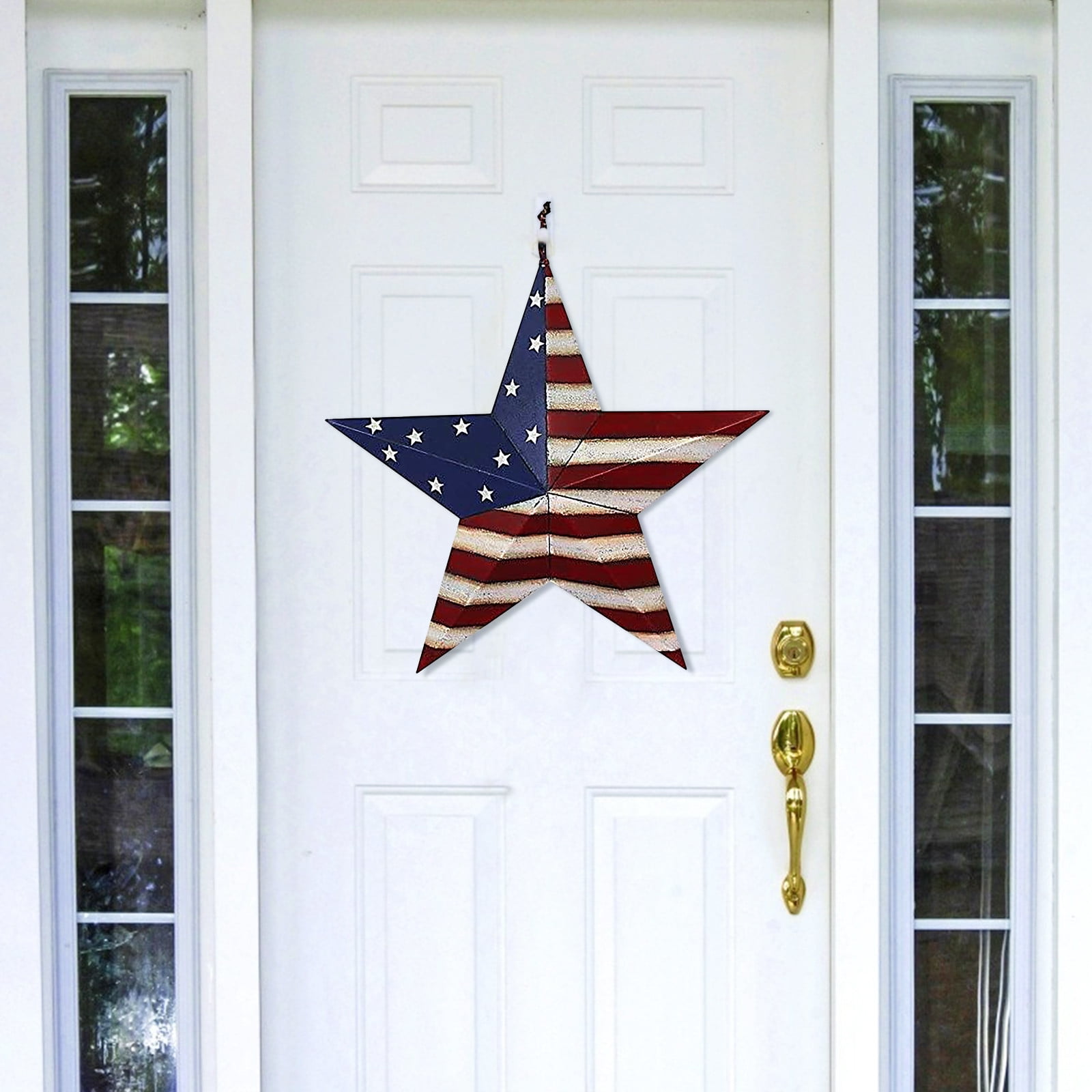 4th of July Decorations Botrong Independence Day Sign Star Door Wall ...