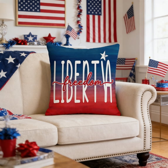 4th of July Decorations Independence Day Pillow Covers Striped Print ...