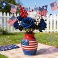 4th of July Decorations, Patriotic Artificial Flower Branch, Red White ...