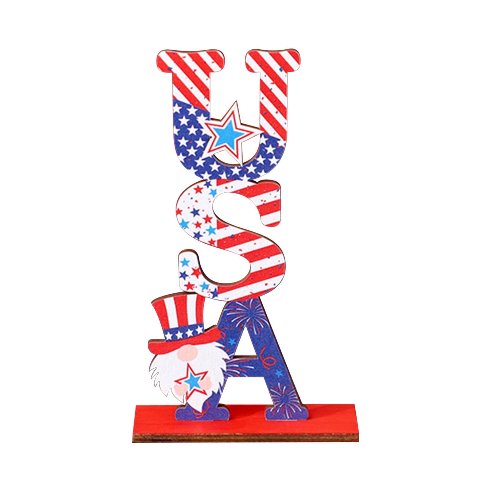 4th of July Decorations,Patriotic Table Wooden Centerpiece Letter Sign ...