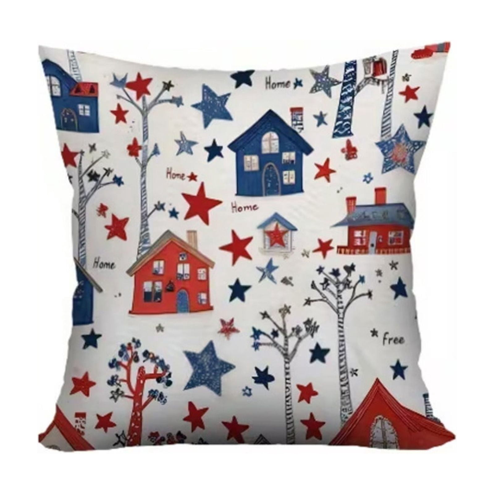 4th of July Decorations Pillow Covers 18x18 Inch Star Letter Print ...
