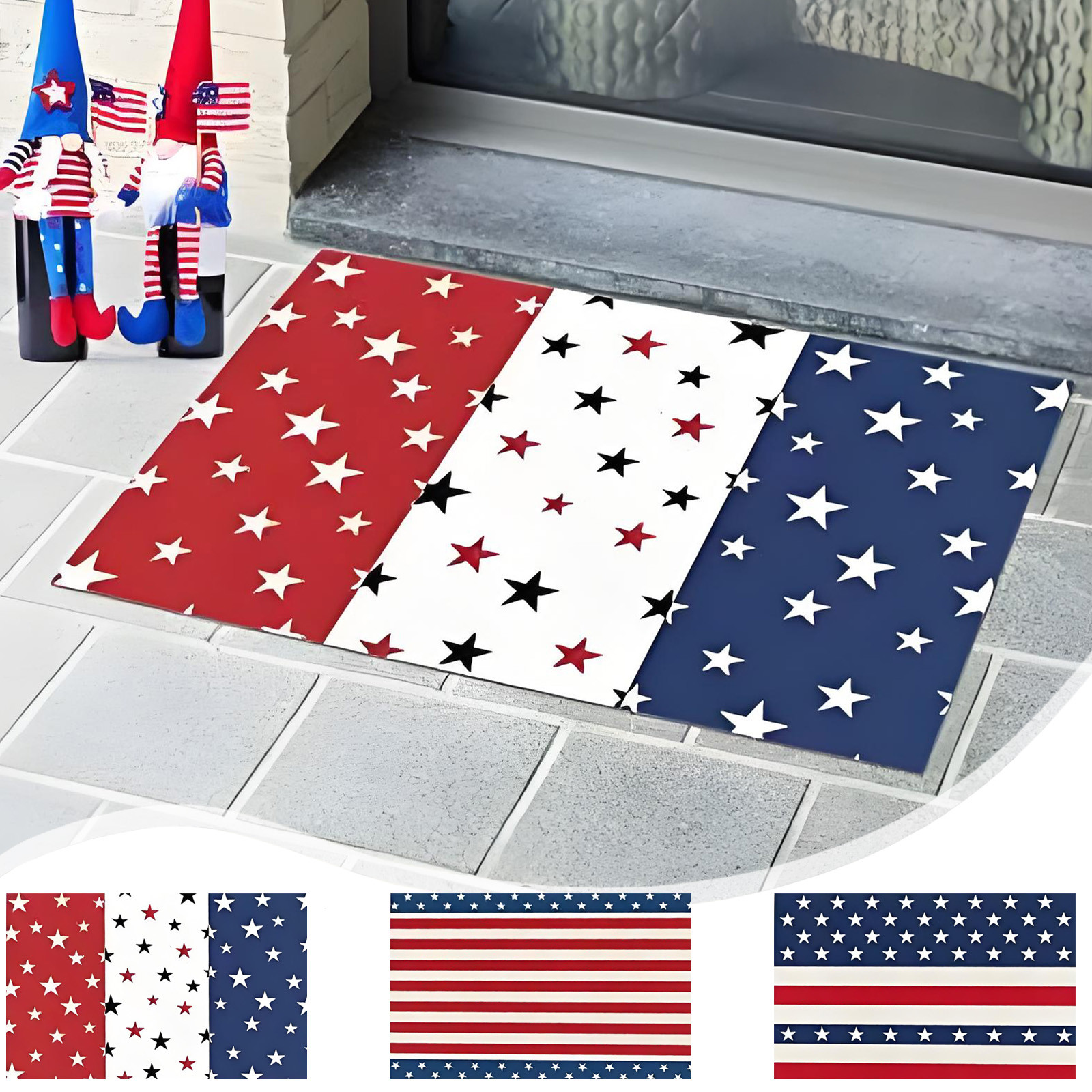 4th of July Decorations, USA Flag Welcome Entry Mat Easy To Clean Front ...