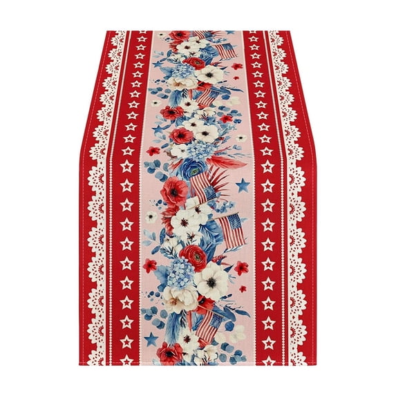 4th of July Decorative Tablecloth and Table Runner - Independence Day ...