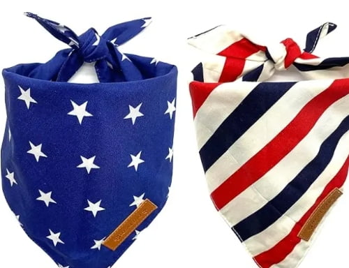 4th of July Dog Bandanas Reversible American Flag Pet Scarf for Boy and ...