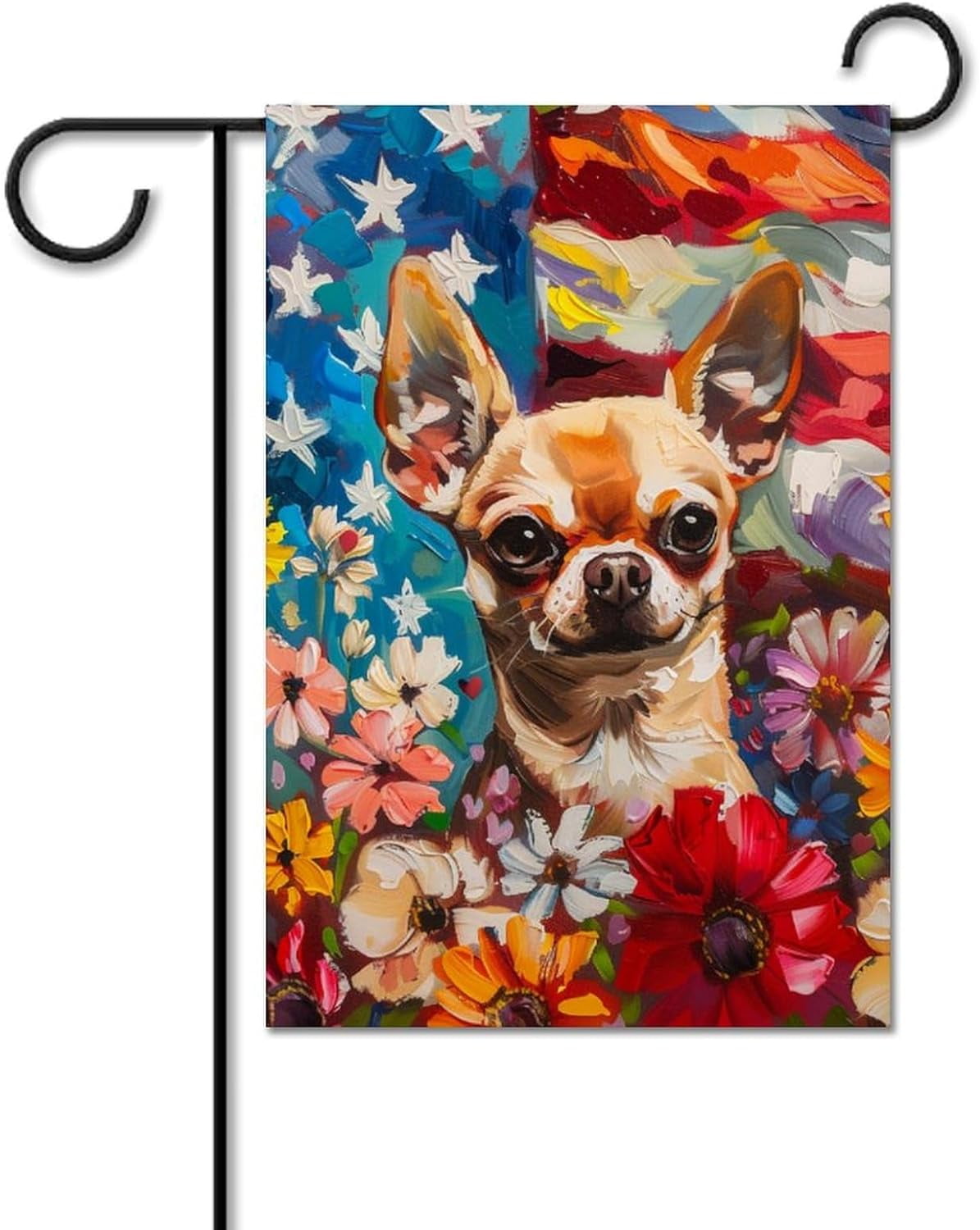 4th of July Dog Garden Flags Outdoor Decoration Chihuahua Dog And Fly ...
