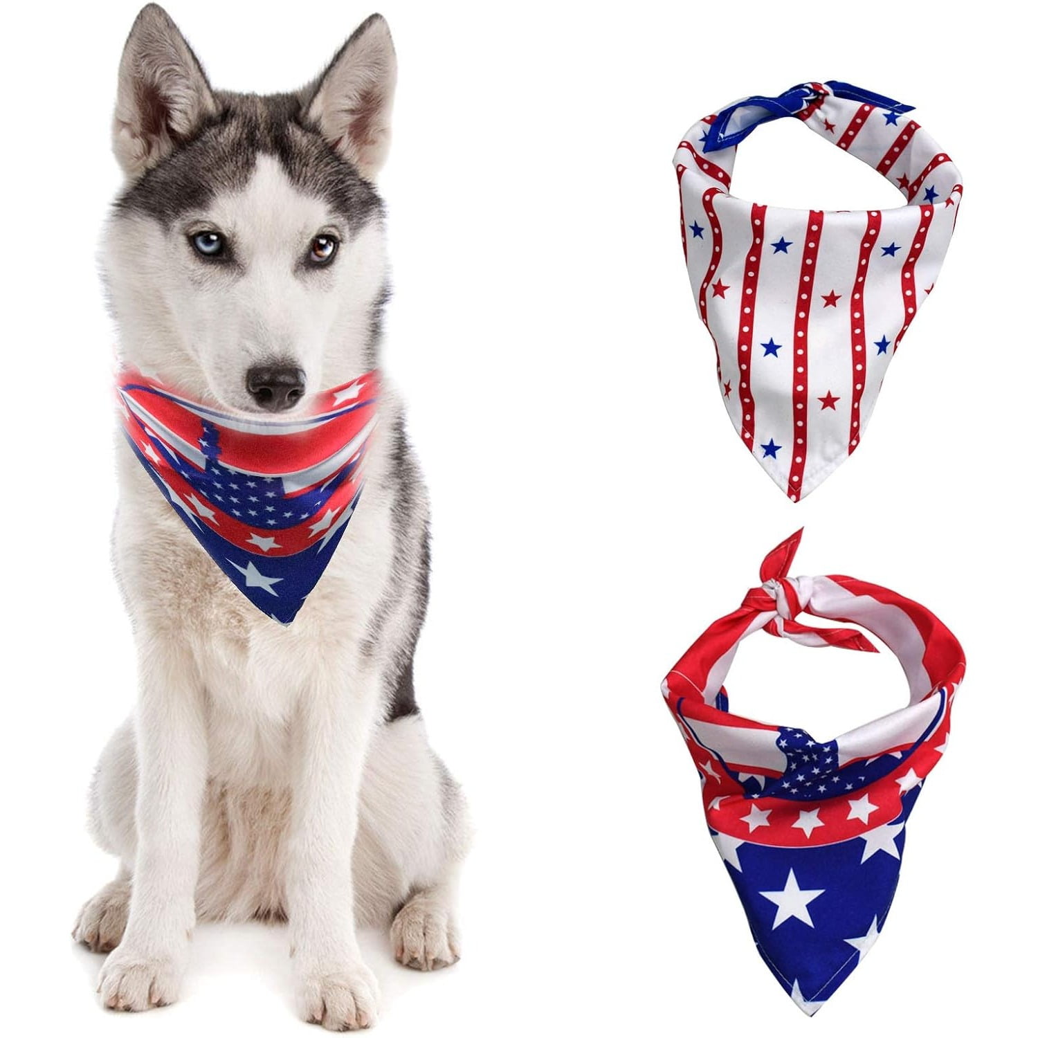 4th of July Dogs Bandana American Flag Patriotic Bandana for Pet Cat ...