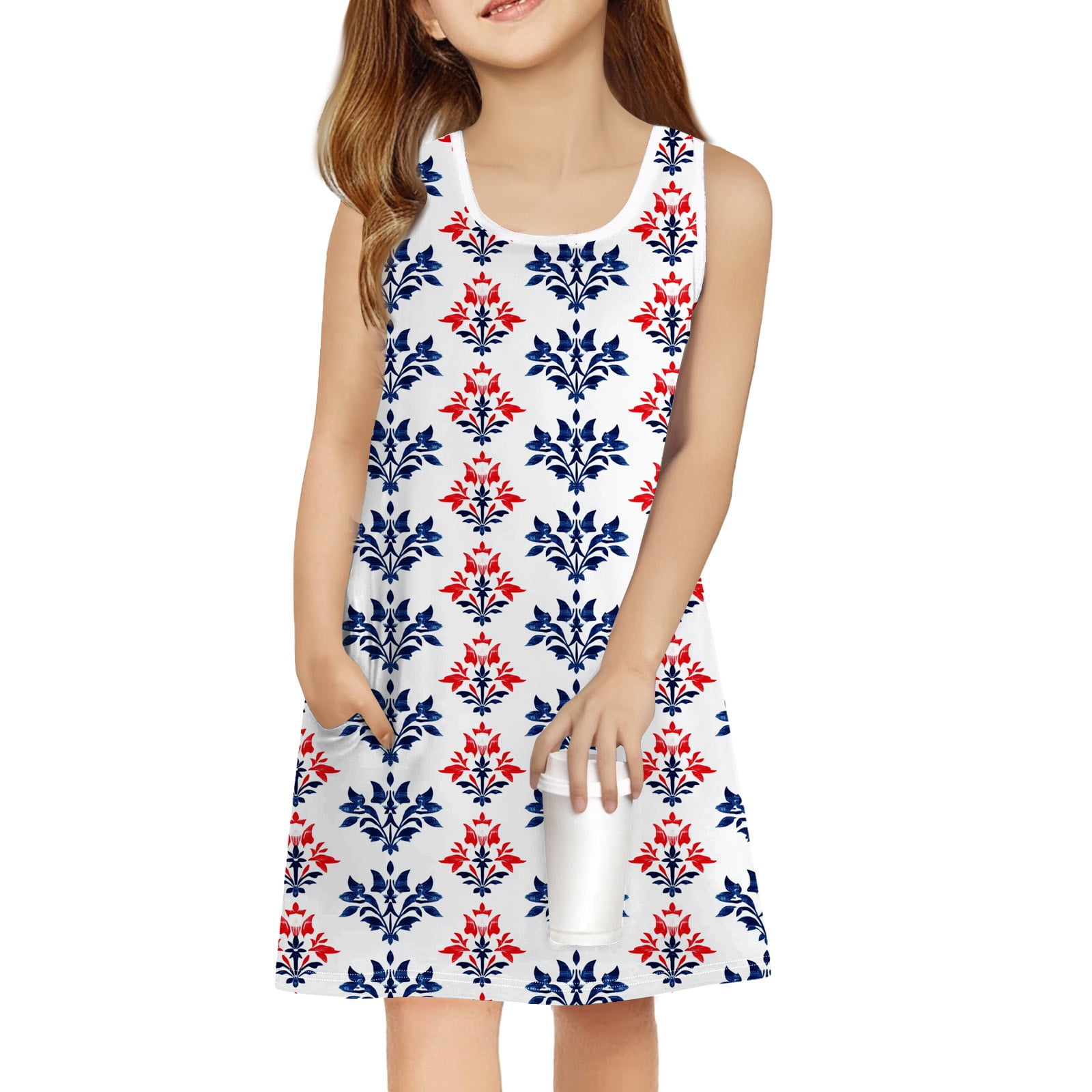 4th of July Dresses for Girls American Flag Dresses Sleeveless ...