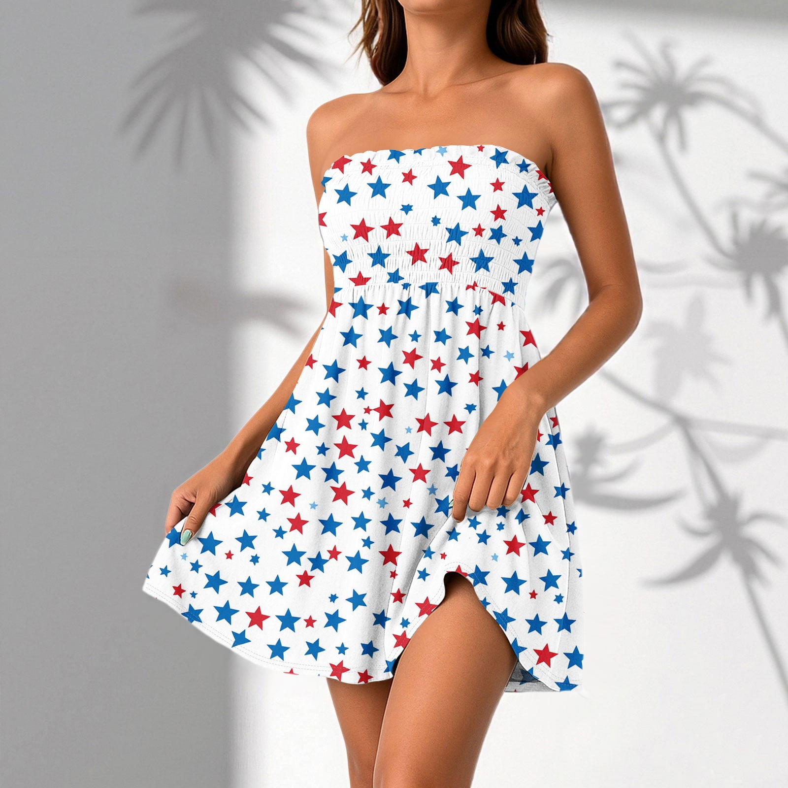 4th of July Dresses for Women 2025 Beach Vacation Adjustable Sun Dress ...