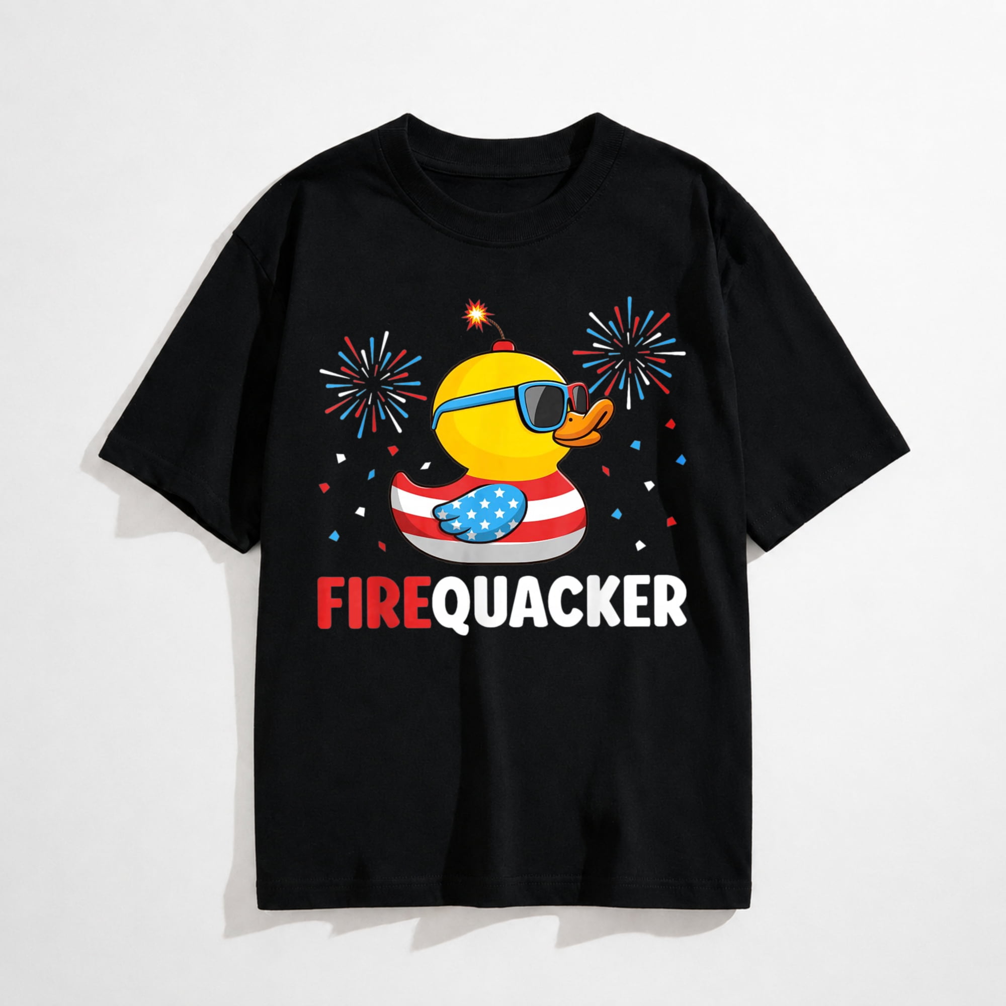 4th of July Duck Firequacker Patriotic Fourth of July Funny T-Shirt ...