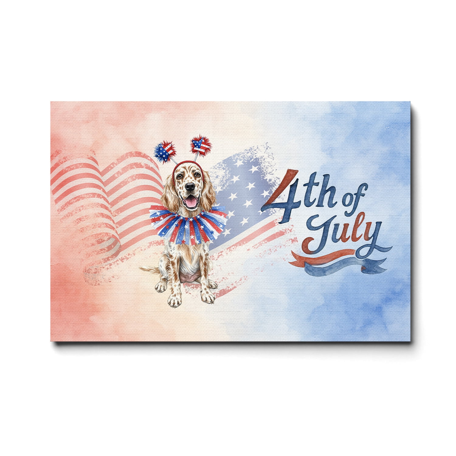 4th of July English Setter Celebrates Independence Day Horizontal Matte ...